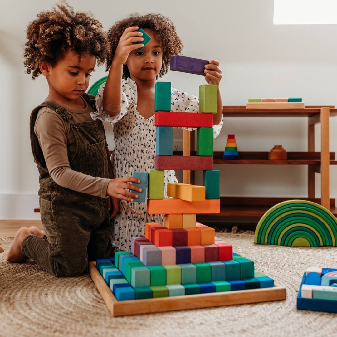 Grimms Spiel & Holz | Large Stepped Pyramid Wooden Blocks