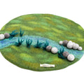 Round Felted River Play Mat