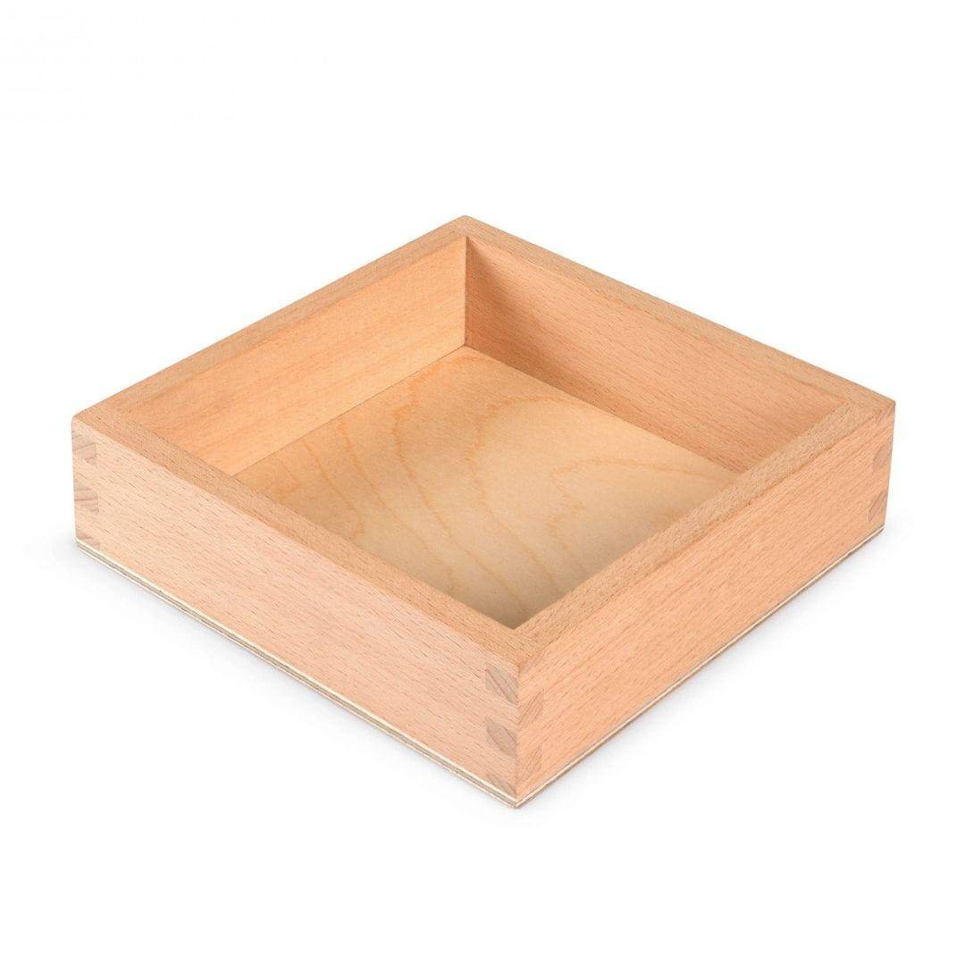Square Wooden Storage Box Walnut Partition Solid Wood Storage Box