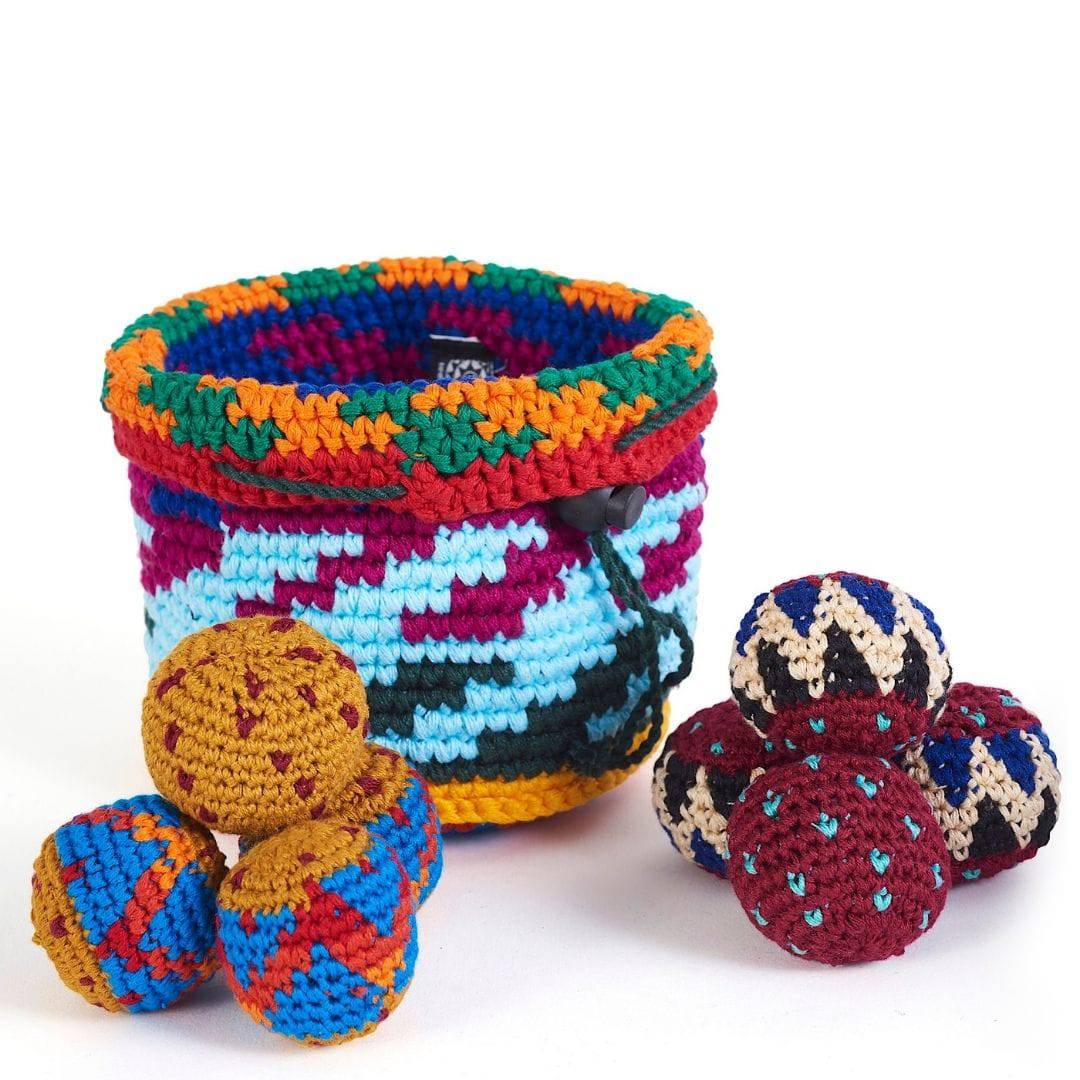 YippiYappa Crocheted Basket & Balls Game
