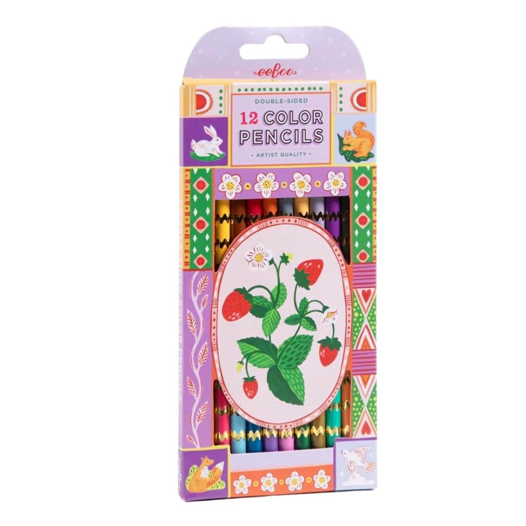 eeBoo Strawberry Collection Double-Sided Color Pencil Set