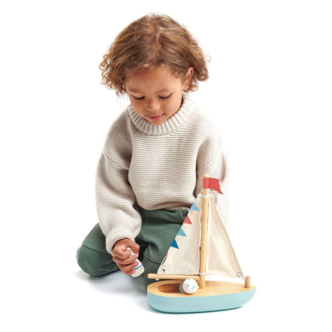 Tender Leaf Toys Wooden Sailaway Boat